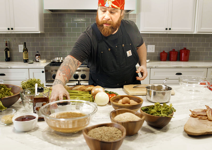 Chef Jonathon Sawyer's Red Wine-Braised Lentils & Frisee Salad Dijon ...